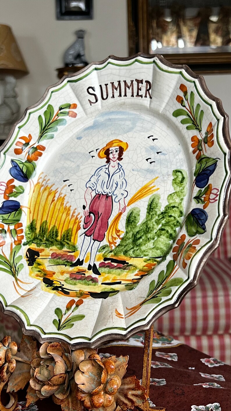 European Italian Season Summer Handpainted Decorative Plate - Etsy