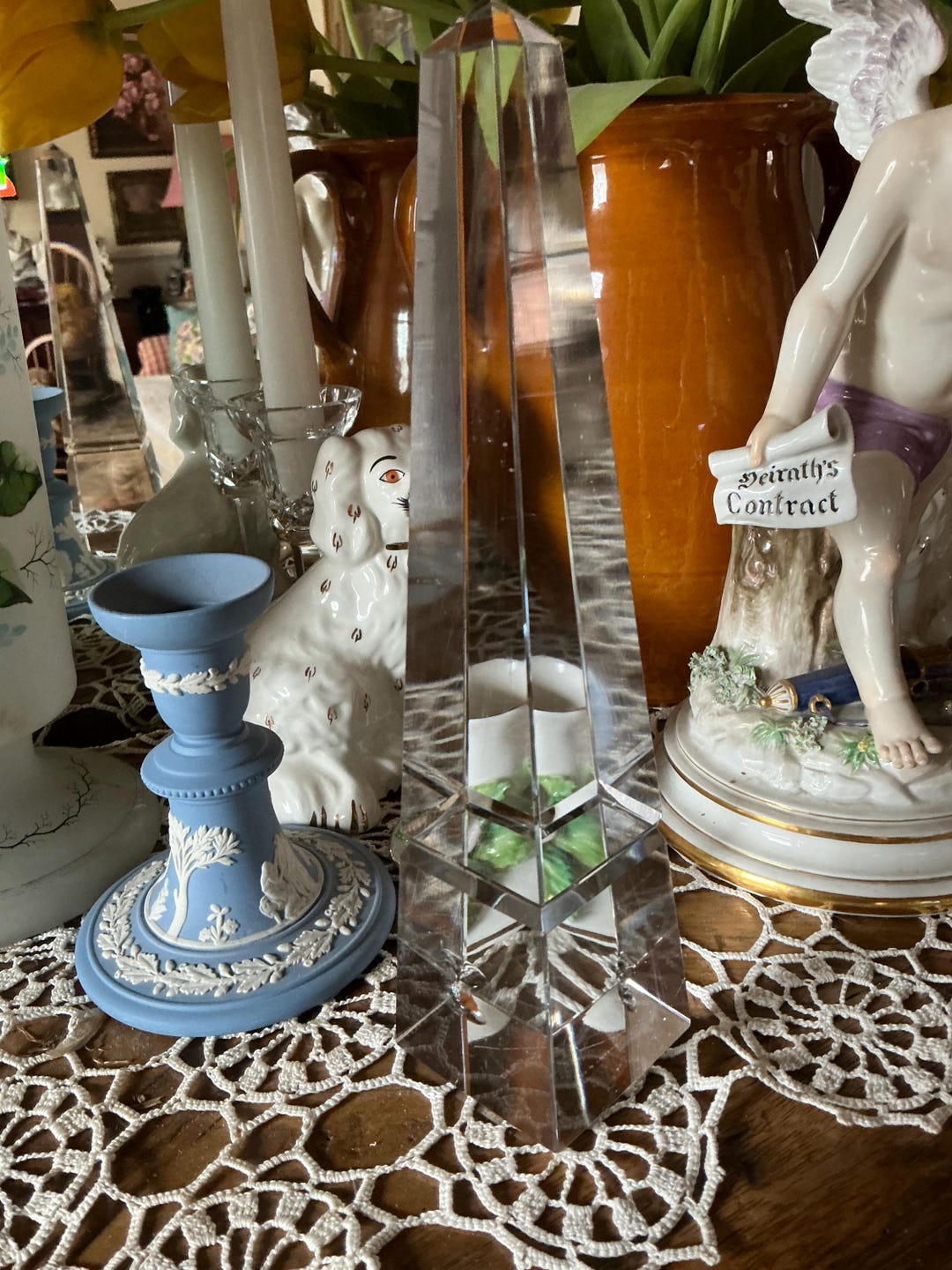 Classic Traditional Crystal Glass Obelisk by Tiffany &co - Etsy