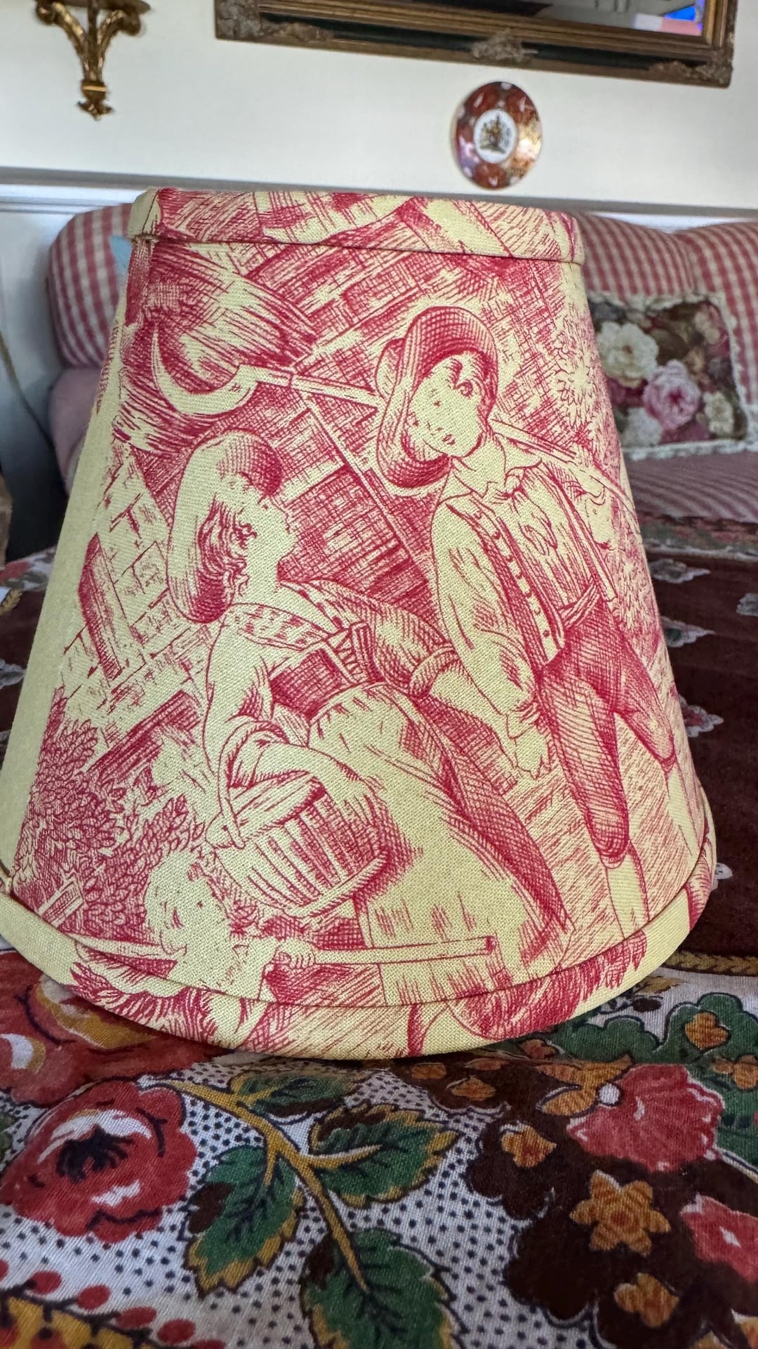 French Country Toile De Jouy Fabric Lamp Shade - Etsy