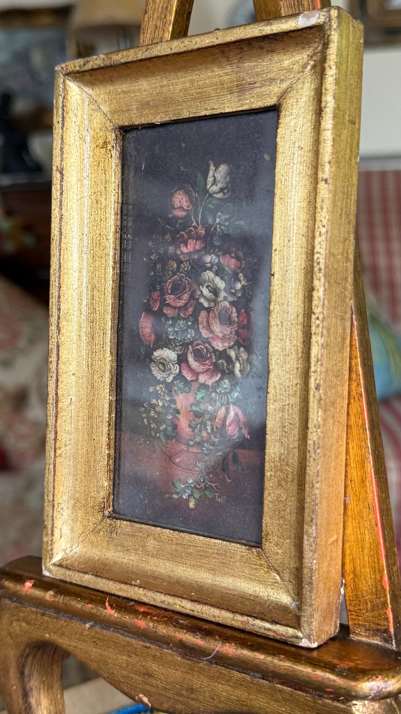Italian Florentine Gold Wood Frame Bouquet Flemish School Flowers Art ...