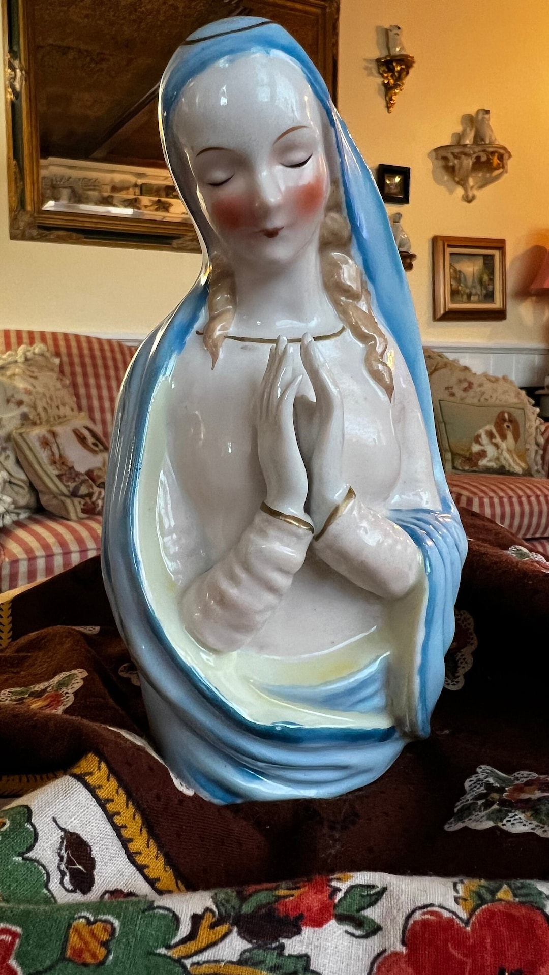 Madonna Mother Mary Prayer Statue Bust - Etsy