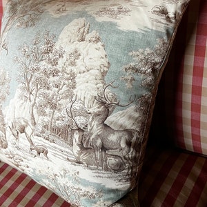 Woodland Toile Deer Feather Down Pillow - Etsy