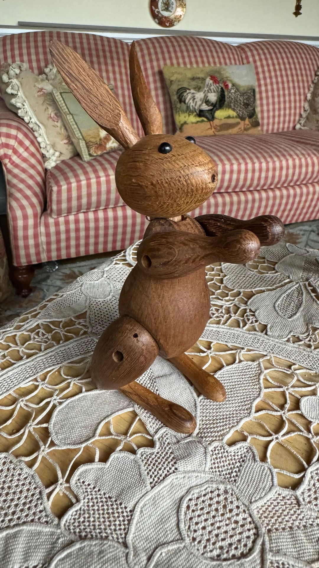 European Danish Articulated Carved Wood Bunny Rabbit Figurine - Etsy