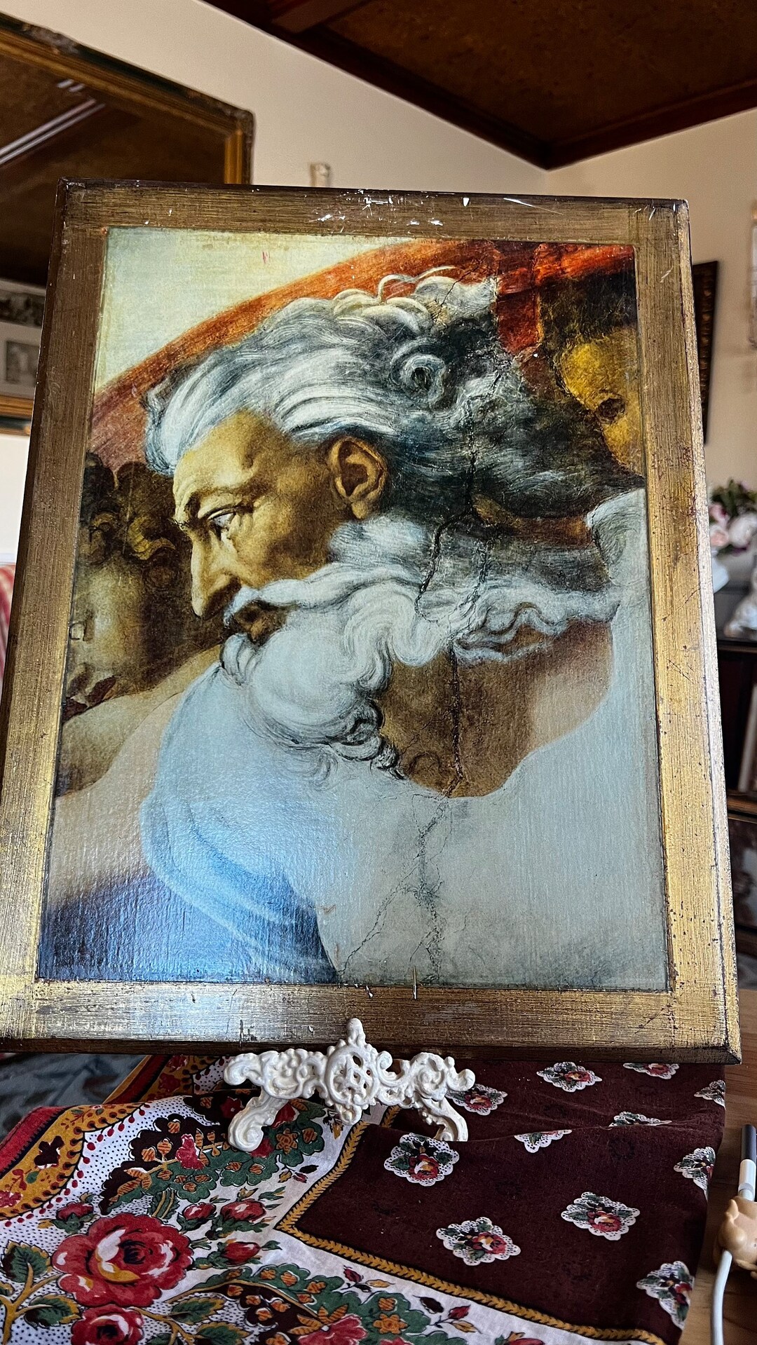 European Italian Florentine Michelangelo the Head of God Frame Art - Etsy