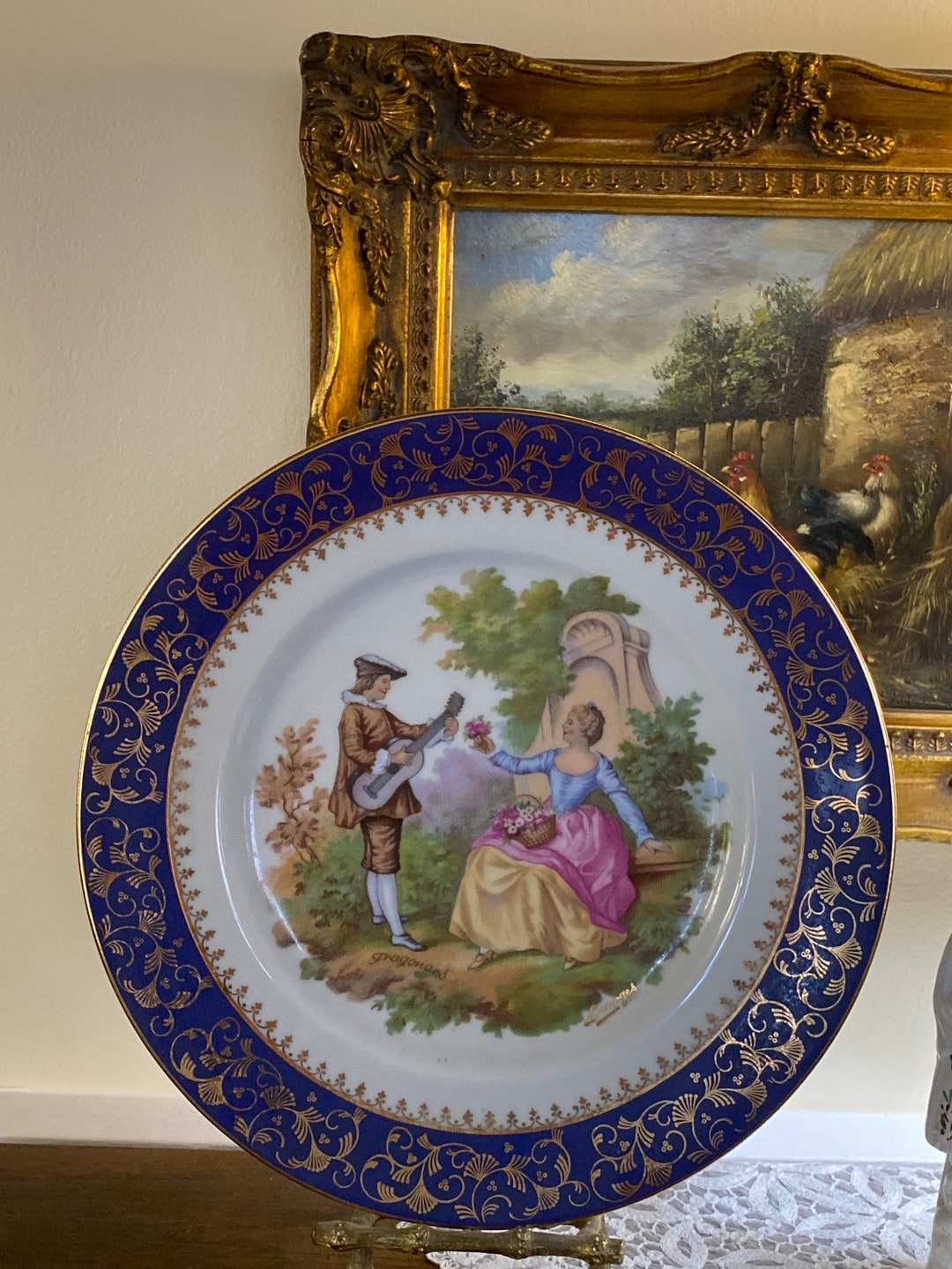 French Provence Limoges Castel Royal Blue Victorian Plate - Etsy