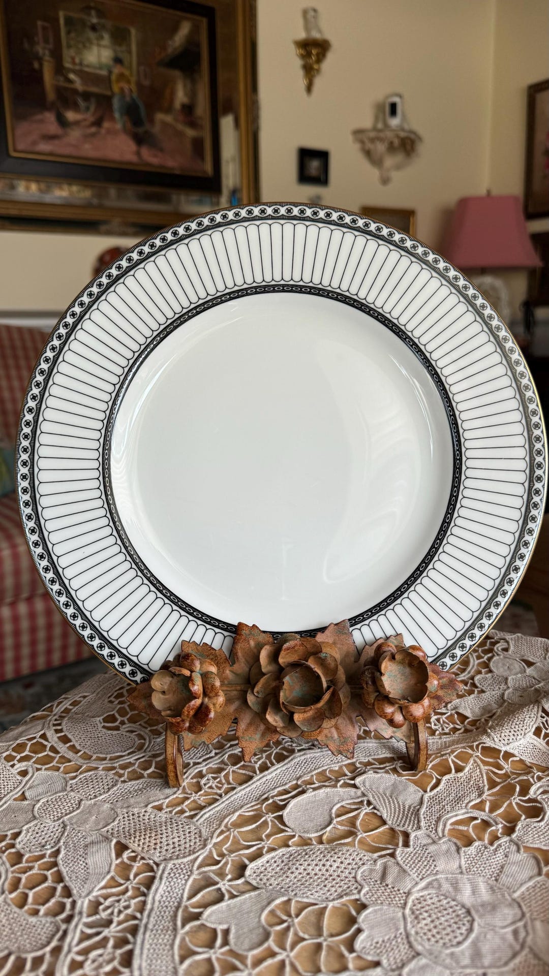 English Country Dinner Plate Colonnade Black by Wedgwood - Etsy