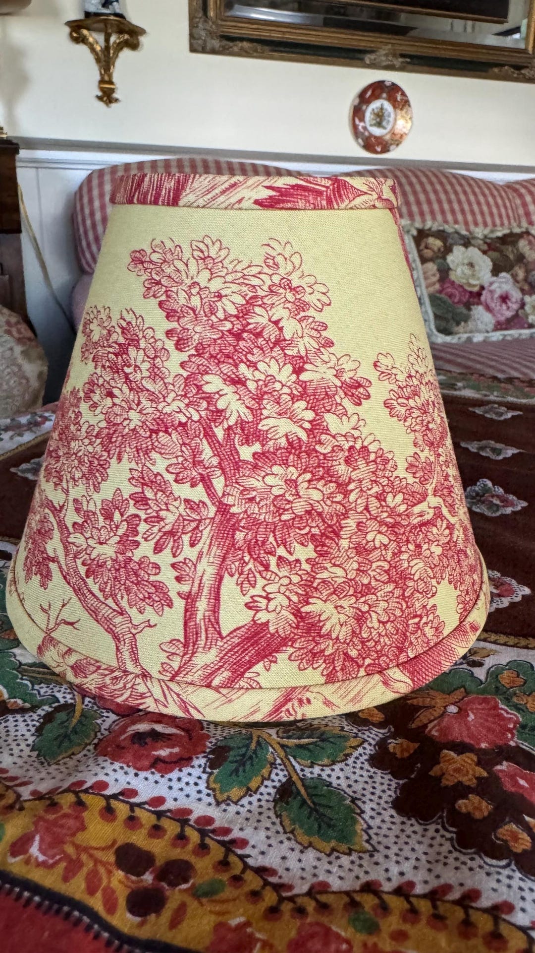 French Country Toile De Jouy Fabric Lamp Shade - Etsy