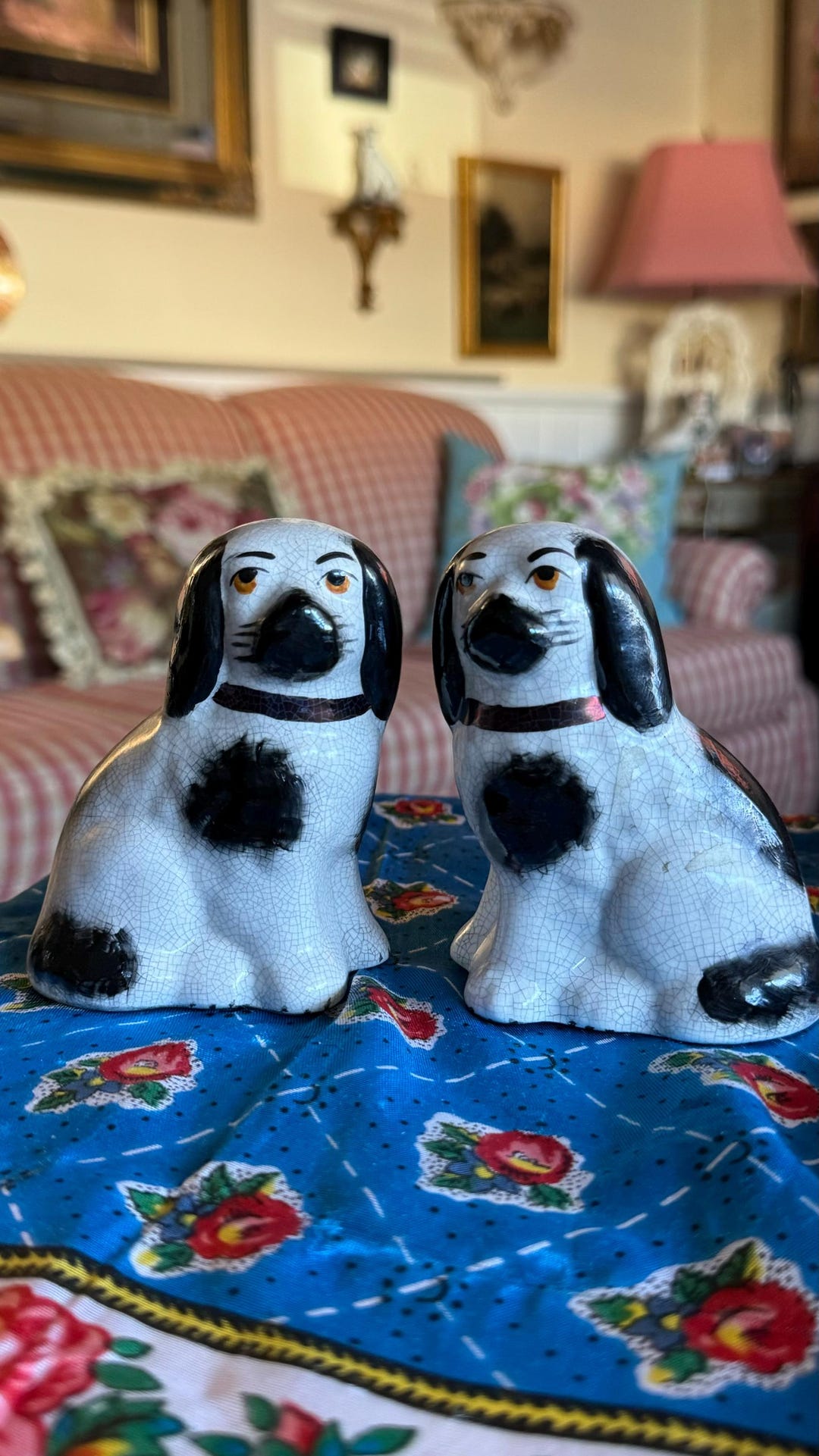 English Country King Charles Staffordshire Dog Figurine Set - Etsy