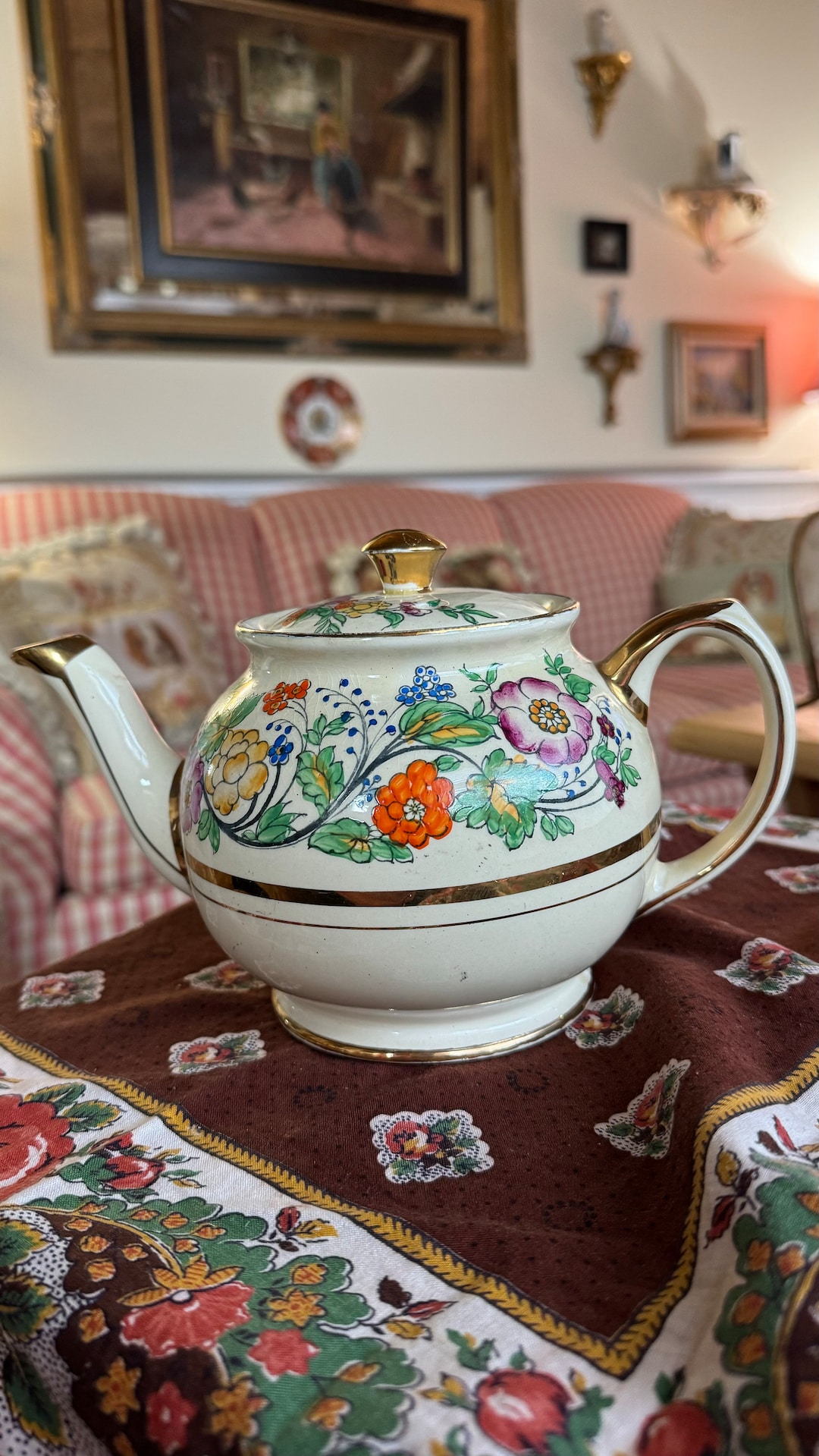 English Country Sadler Floral Teapot - Etsy