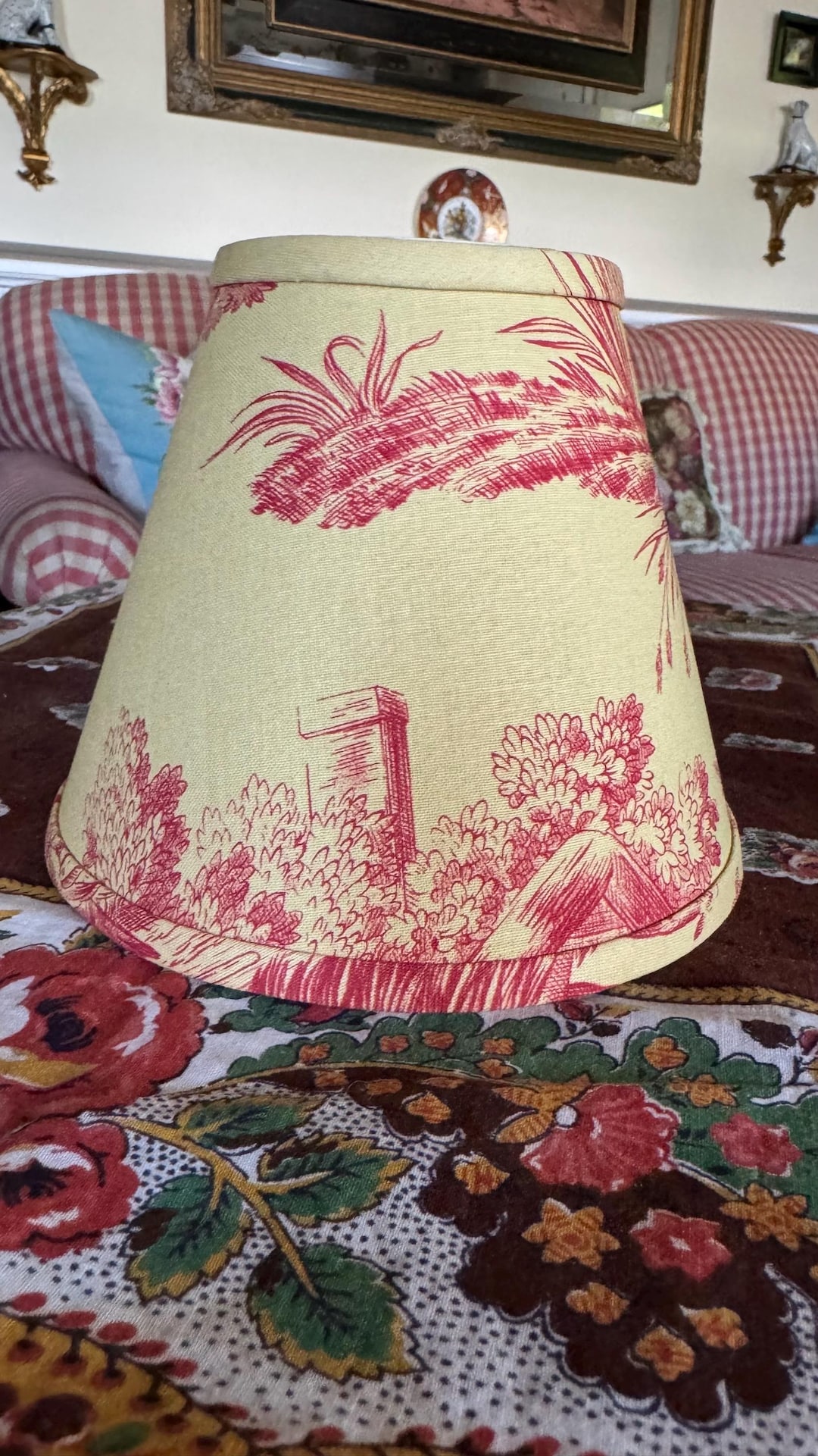 French Country Toile De Jouy Fabric Lamp Shade - Etsy