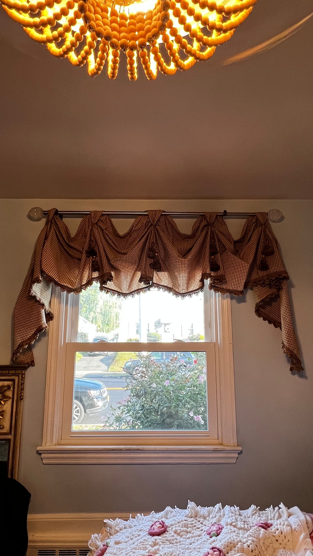 Gingham Kingston Victory Swag Scallop Trim Tie Tassel Valance - Etsy