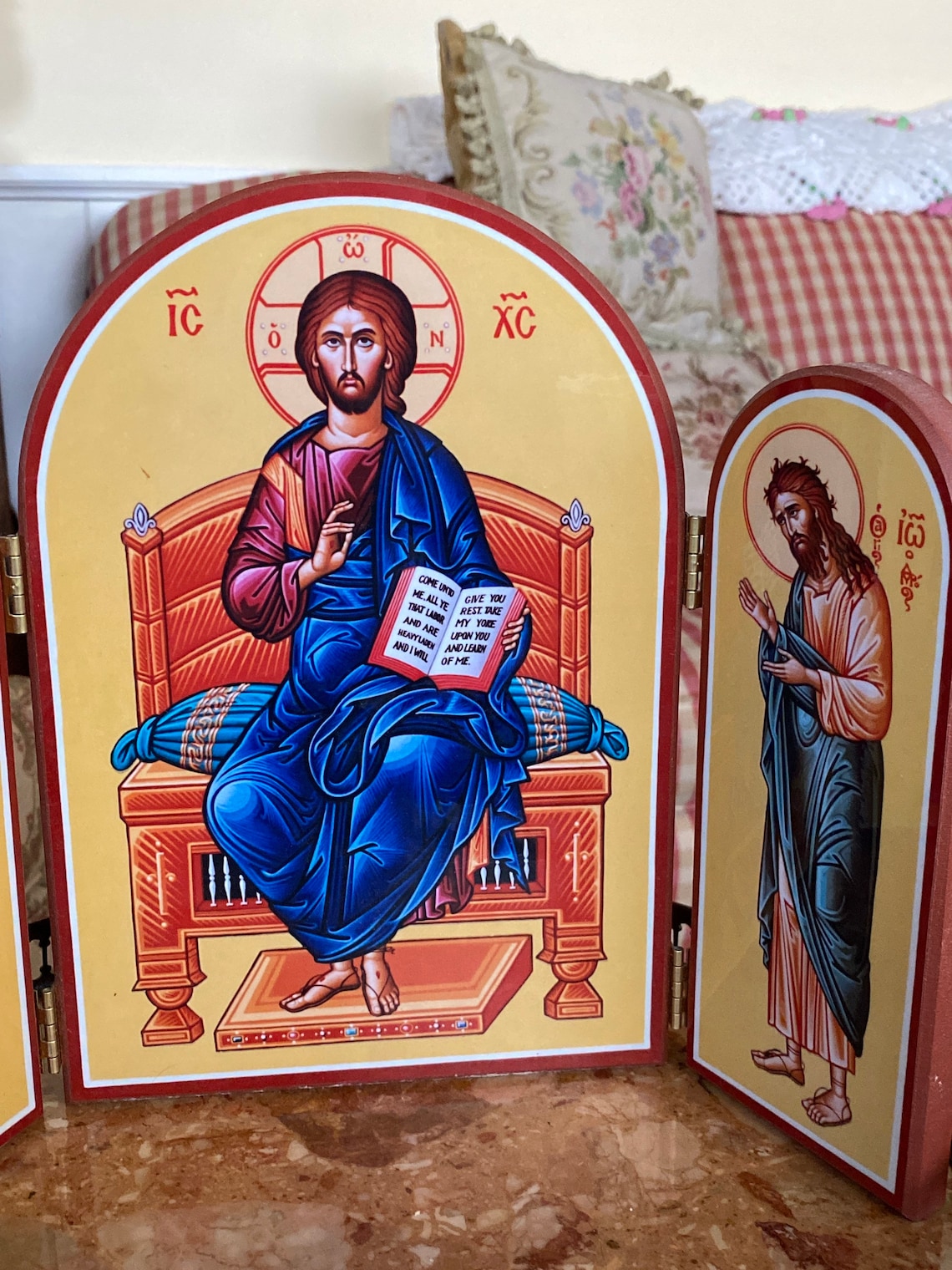 European Italian Triptych Jesus With the Mary and Joseph | Etsy