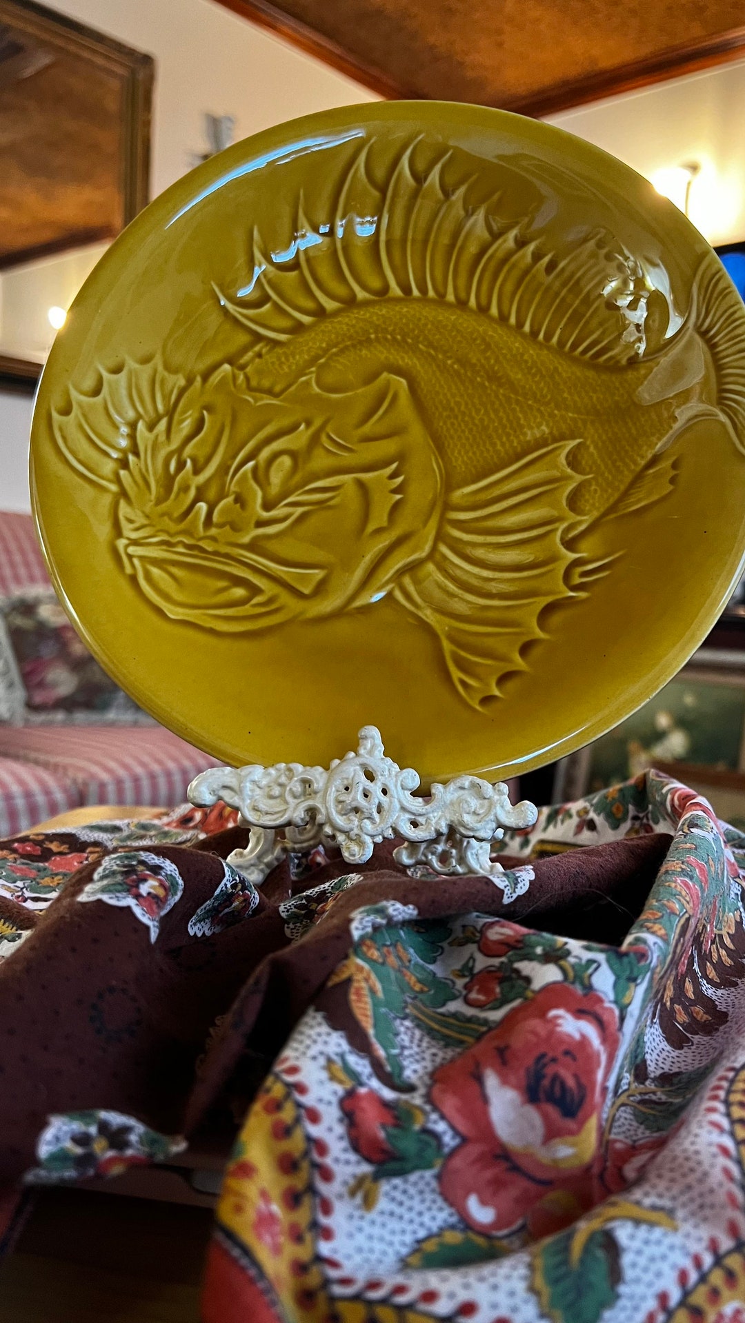 French Country Provence La Rascasse Proceram Vitrified Fish Plate - Etsy