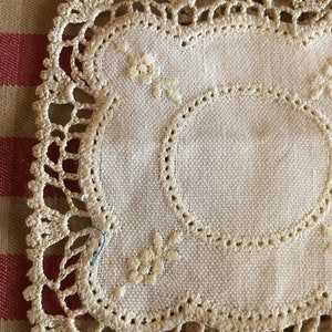 French Provence Set of Four Hand Embroidery Crochet Coasters - Etsy