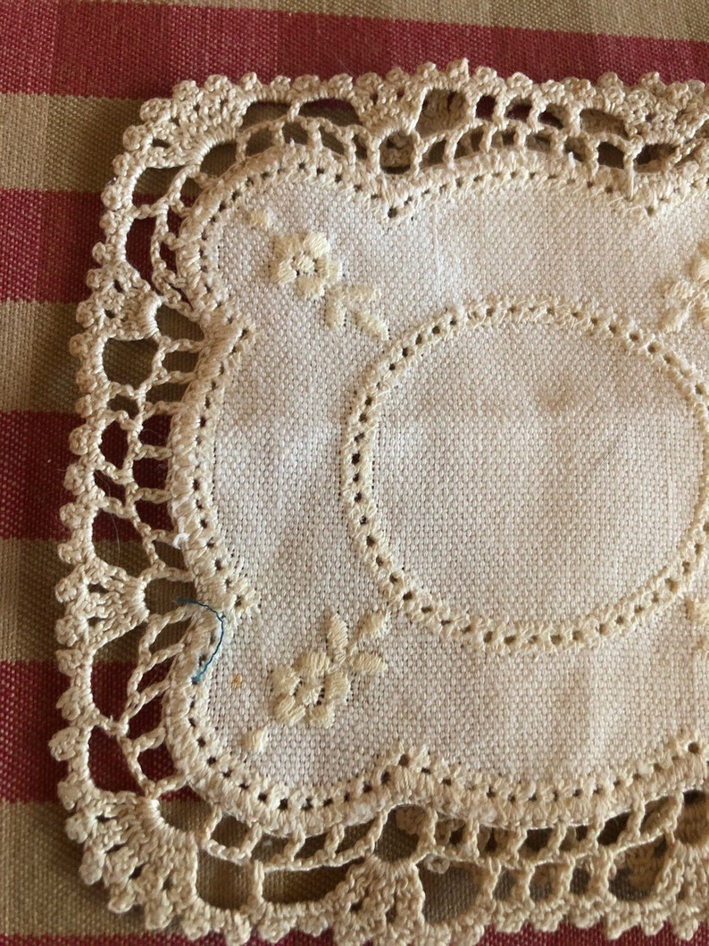 French Provence Set of Four Hand Embroidery Crochet Coasters - Etsy