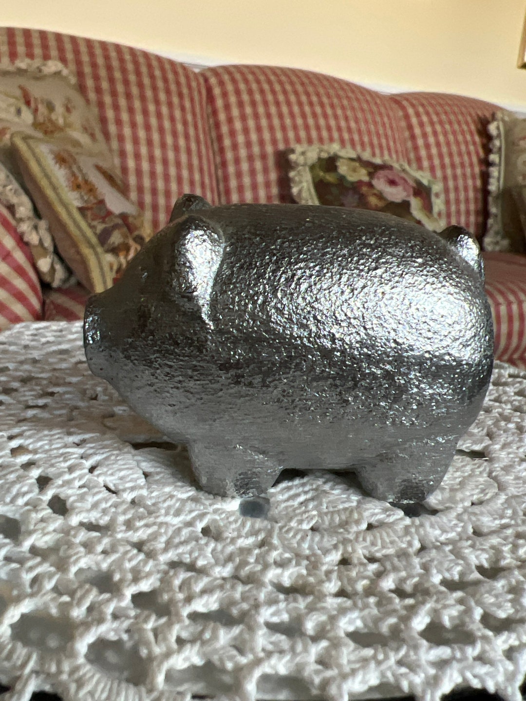 Metal Silver Farmhouse Country French Pig Figurine - Etsy