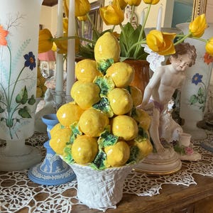 European Country Italian Pottery Lemon Topiary Tree Centerpiece - Etsy
