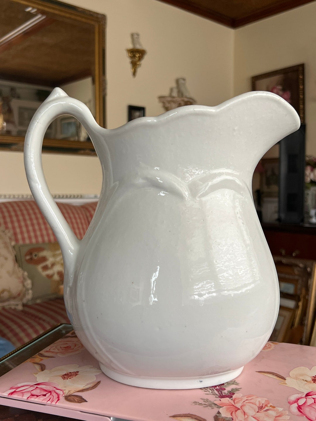 Americana Pottery Shenango China Ironstone Extra Large Pitcher Vase - Etsy