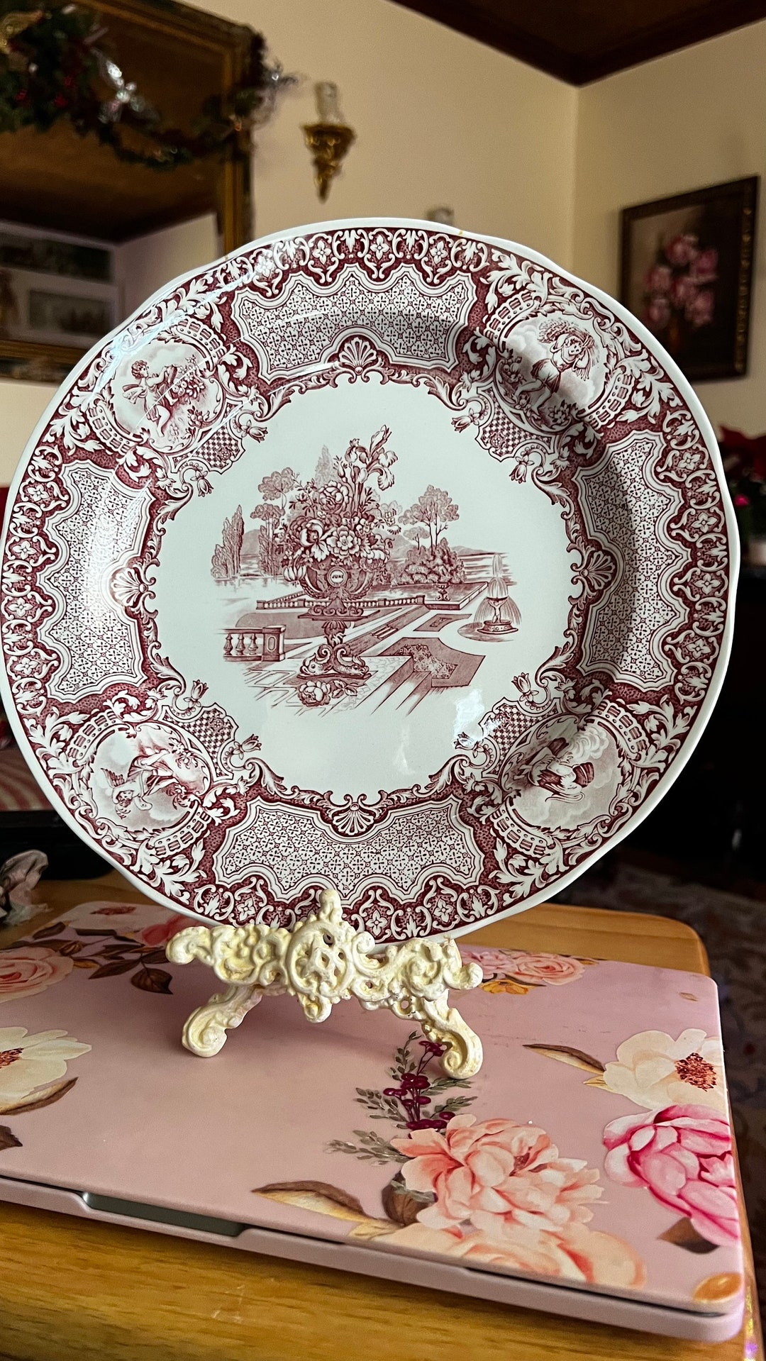French Country Toile Spode Victorian Series Collection Seasons Plate - Etsy