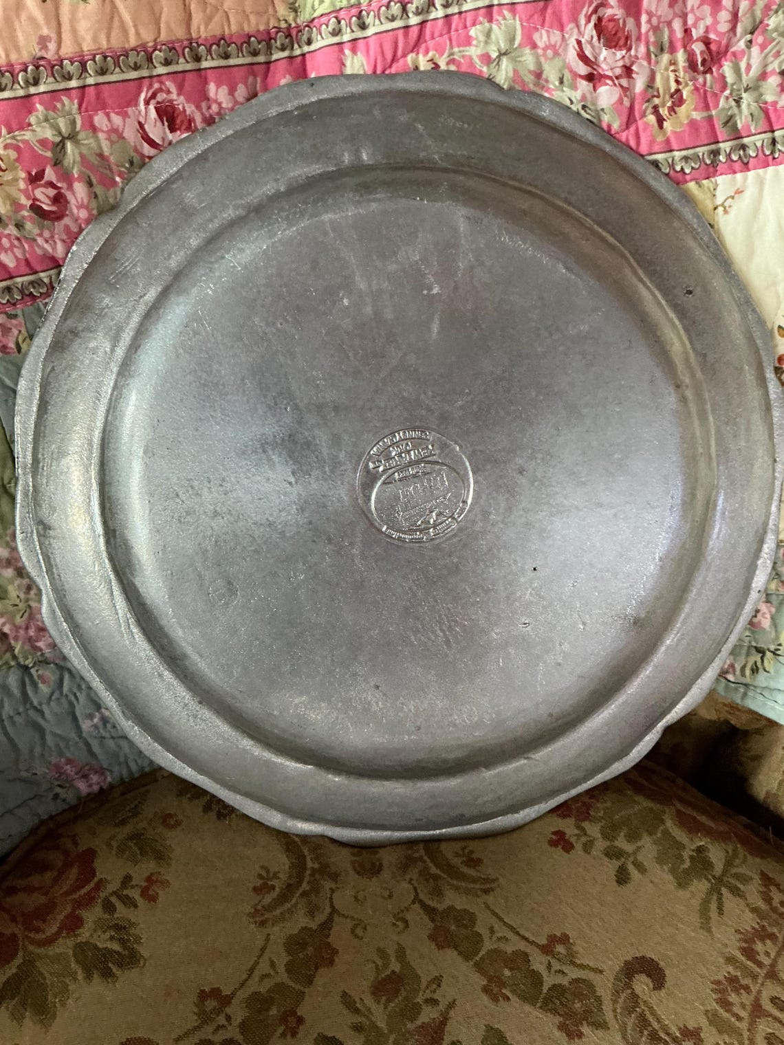 French Country Provence Pewtarex Scalloped Pewter Silver Platter Tray ...