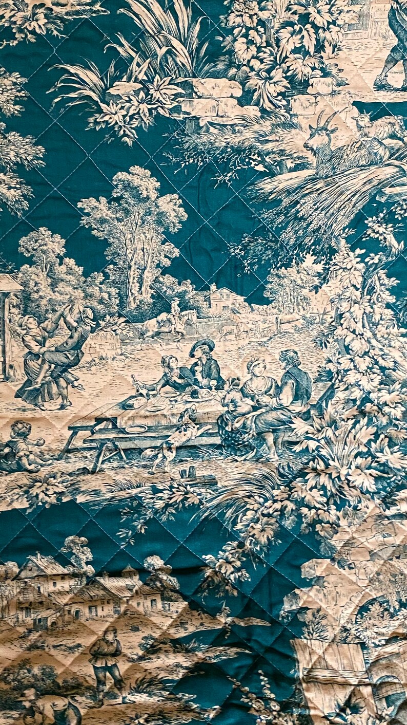 French Country Provence Toile and Gingham Throw by Fnapp - Etsy