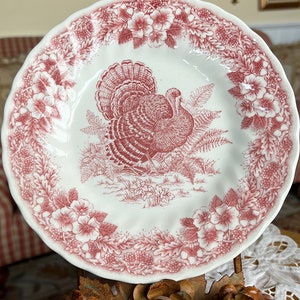 Queens Pottery Thanksgiving Turkey Harvest Fall Plate - Etsy