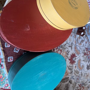 Classic Country Set of 3 Painted Shaker Wood Oval Boxes by Orleans ...
