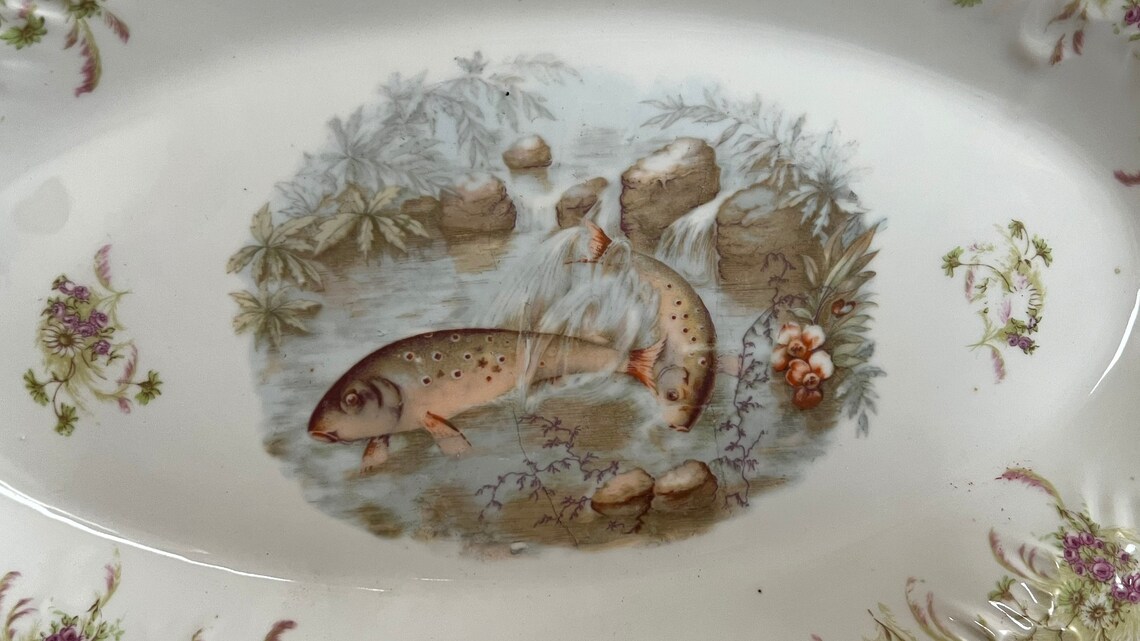 Imperial Crown China Austria Coastal Beach Fish Platter - Etsy