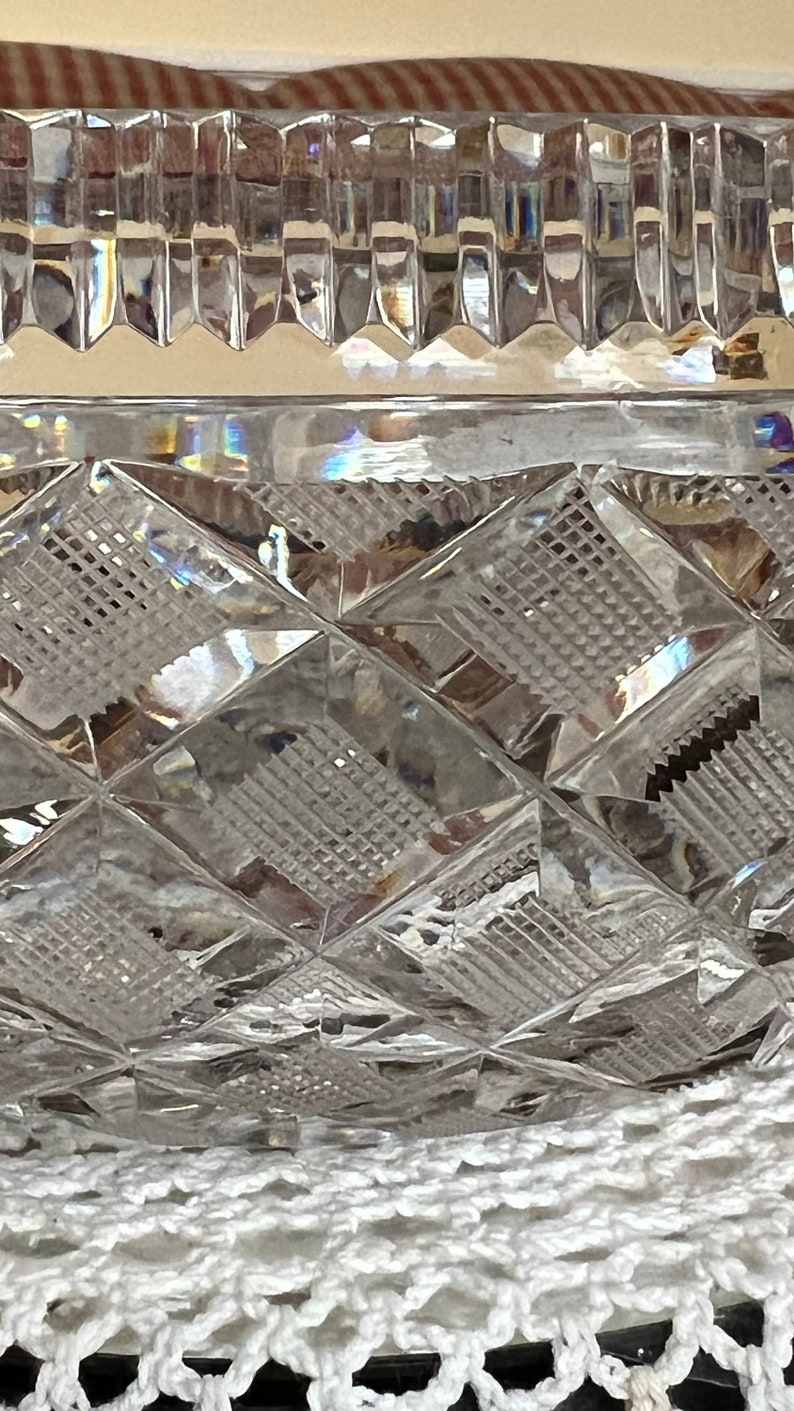 Waterford Crystal Cut Glass Diamond Pattern Bowl - Etsy