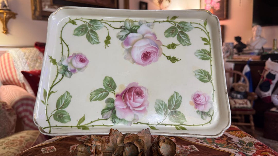 European Chic Vintage RS Prussia Roses Platter Tray - Etsy