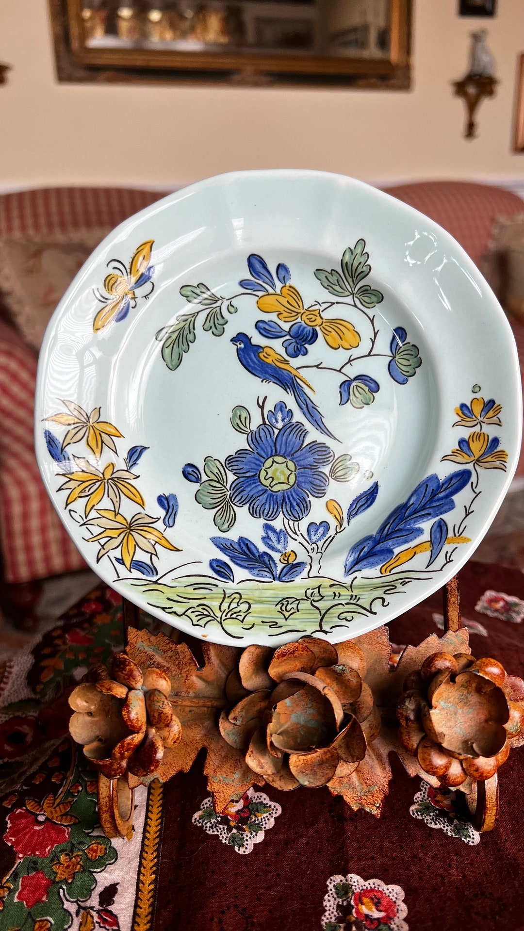 English Country Ironstone Adams Calyx Ware Adams Calyx Blue Parrot ...