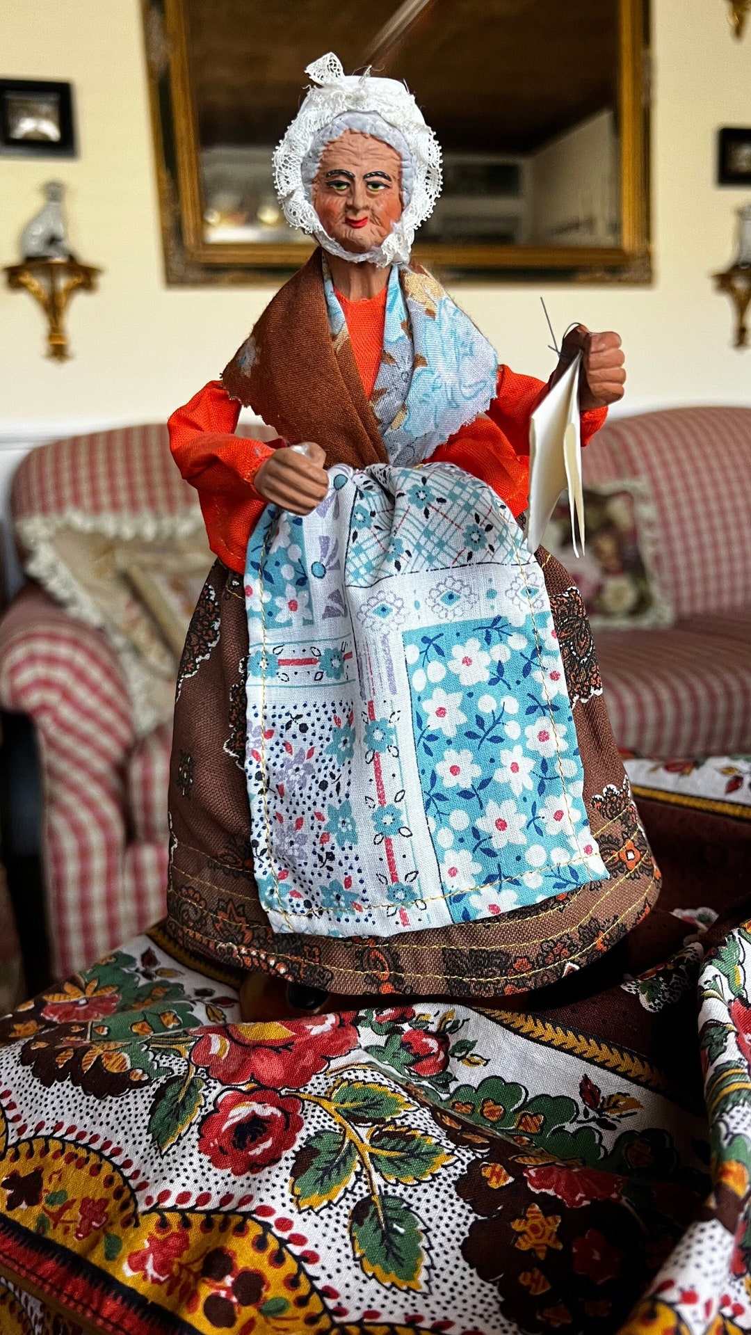 French Country Provence Santon France Old Lady Figurine - Etsy
