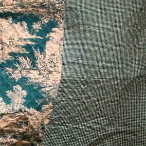 French Country Provence Toile and Gingham Throw by Fnapp - Etsy