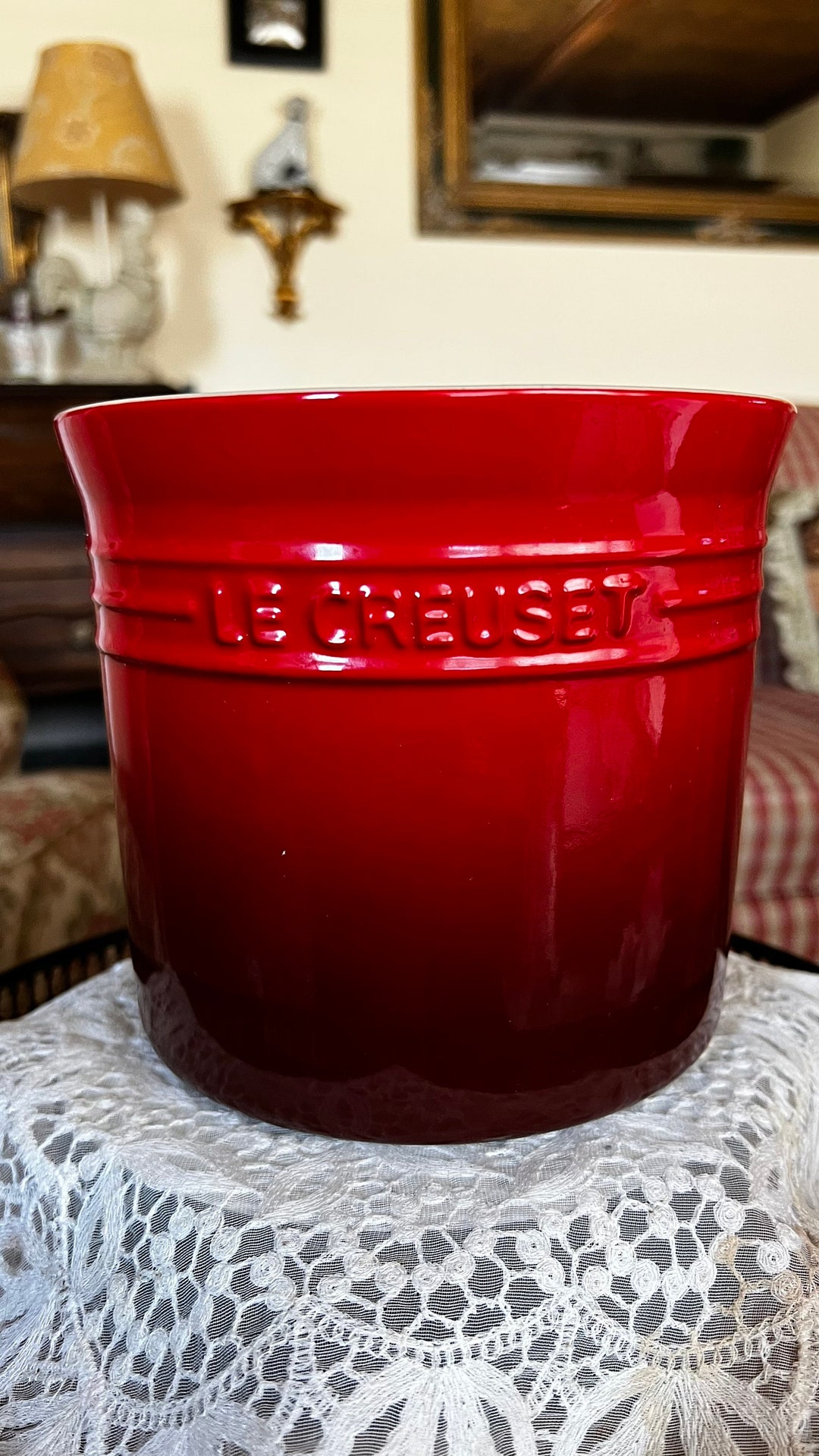 French Provence Stoneware Utensil Crock Holder - Etsy
