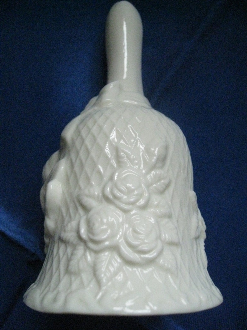 Cute Vintage Ivory Porcelain Bell With Cherubs and Roses on a - Etsy