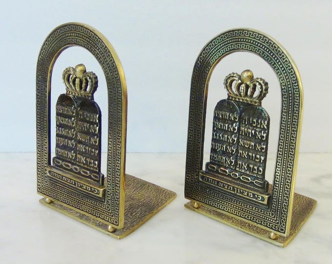 Vintage Hebrew Ten Commandments Bookends / 1970s / Jewish Bookends - Etsy