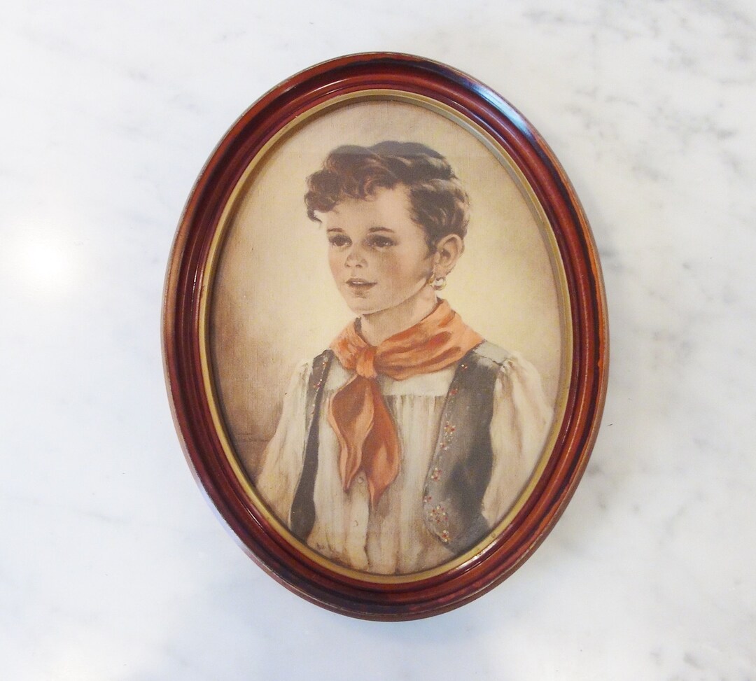 Vintage 1940s Frame With Young Boy Print - Etsy