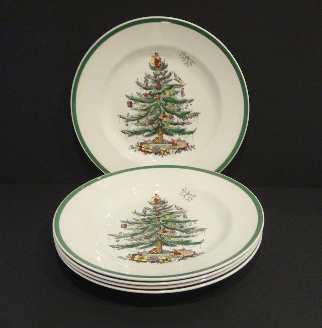 Spode Christmas Tree Dinner Plates / Set of 5 / Made in England / 10 5/ ...