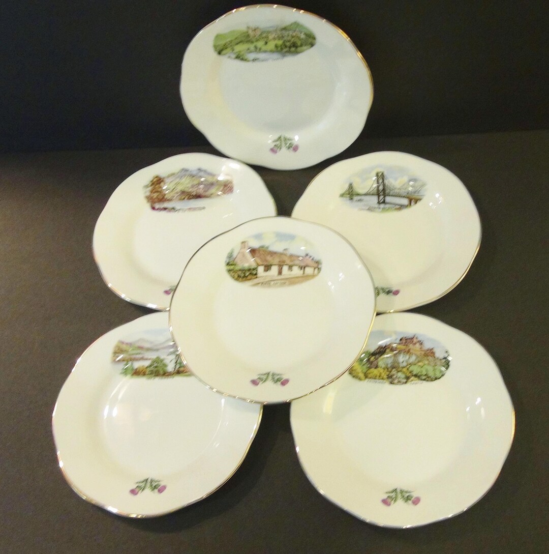 Set of 6 Clare Fine Bone China of Glasgow / Set of 6 Scottish Plates - Etsy