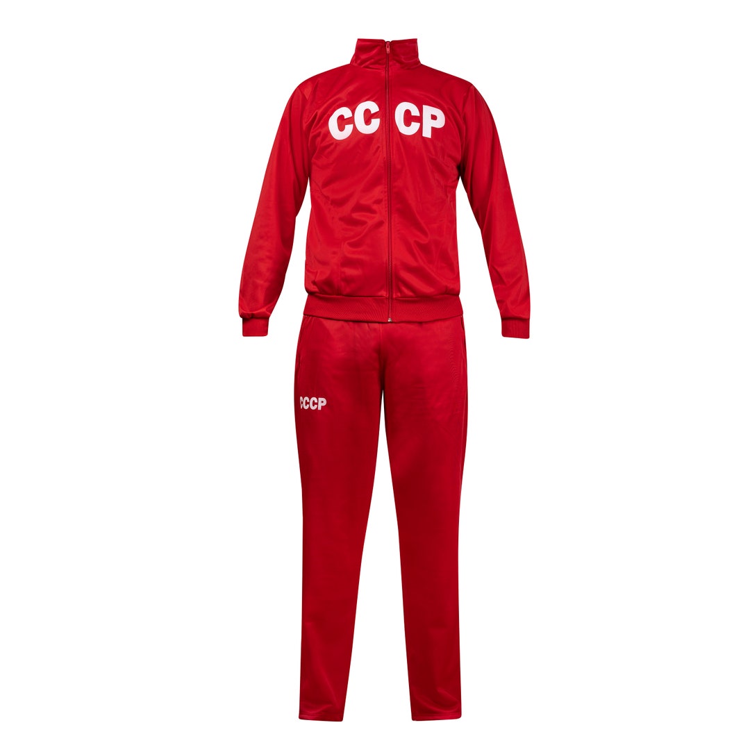Soviet Union CCCP SSSR USSR Retro Football Full Tracksuit Zipped Jacket ...