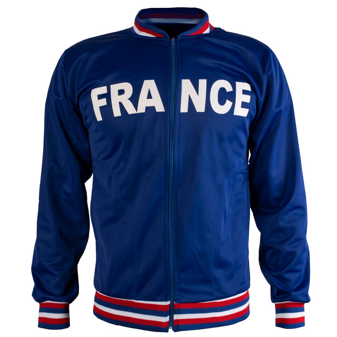 France Jacket Retro Football Tracksuit Zipped Jacket Men Top - Etsy