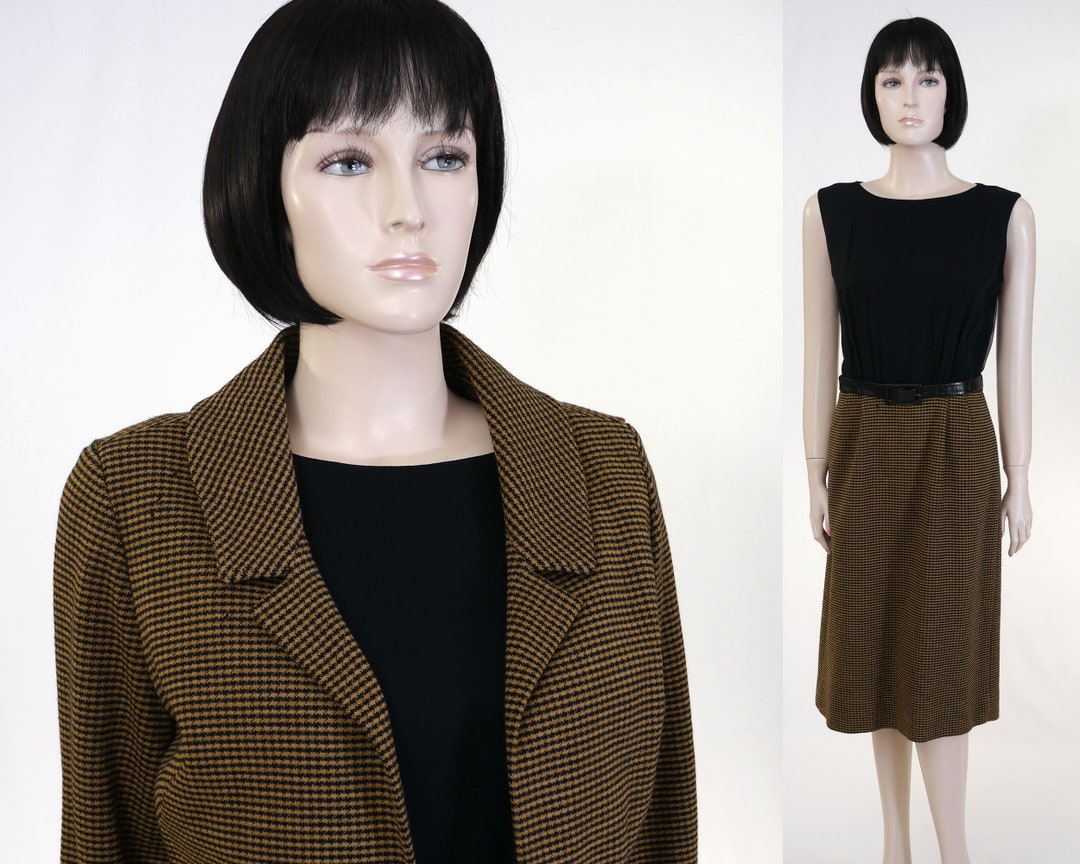 Vintage 1960s Mr. Mort 2-piece Suit / Black & Brown Houndstooth Suit ...