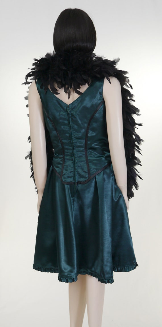 Vintage Wild West Saloon Girl Costume + Boa / Emerald… - Gem