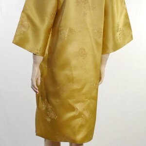 Vintage Woman's Oriental / Asian / Japanese Gold Satin Dress / Kimono ...