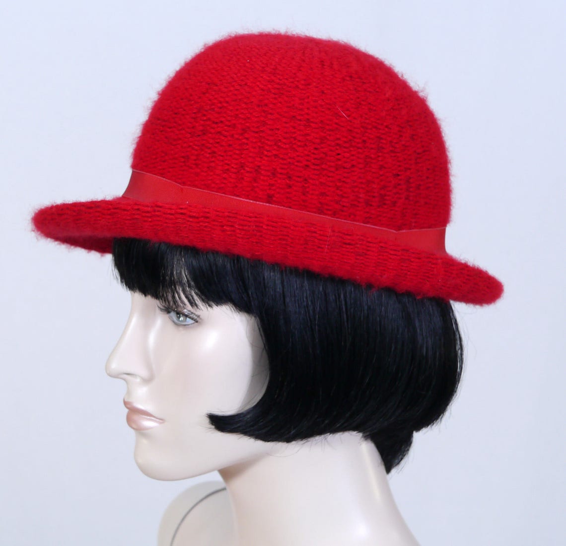 Vintage Women's Red Cloche Hat - Nordstrom Red Hat - Red Woven Hat ...