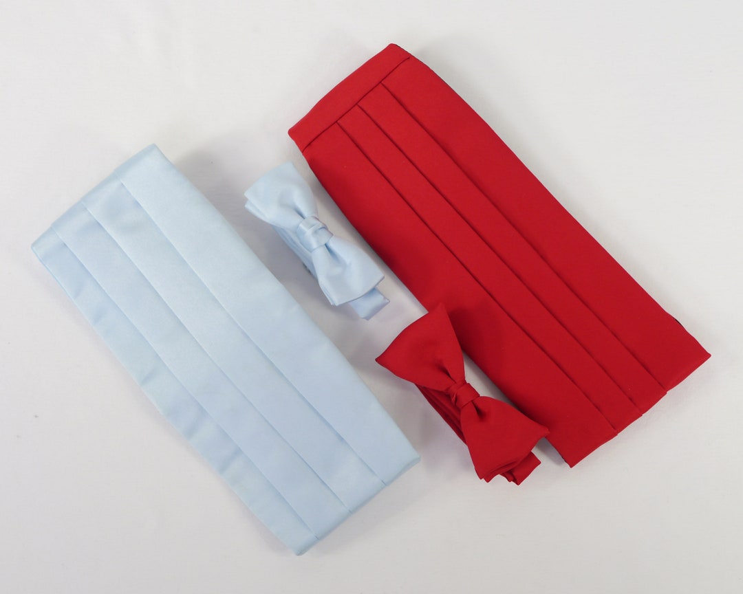 Vintage Lot of 2 Cummerbund Sets - Adjustable Belt, Bowtie - Formal ...