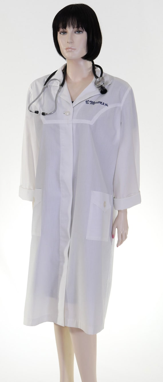 Vintage Nurse's Lab Coat - White Lab Coat - Nurse Uni… - Gem