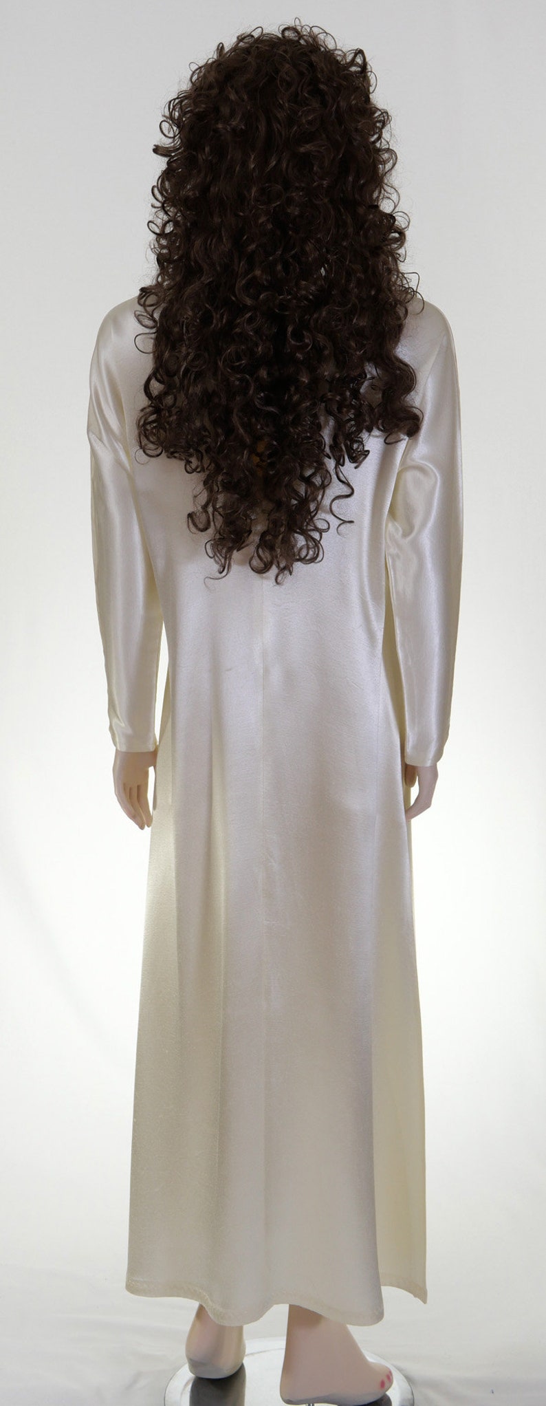 Vintage Adult Vampire Bride Costume - Ivory Gothic Long Gown - Vintage ...
