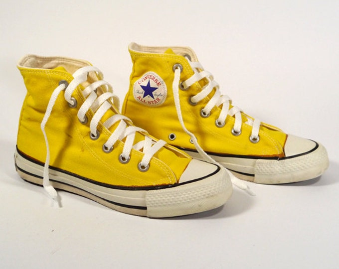 1980s CONVERSE Chuck Taylor All-star Lemon Yellow High-top Cotton ...