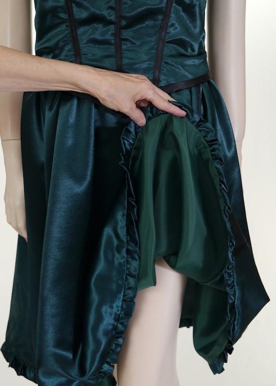 Vintage Wild West Saloon Girl Costume + Boa / Emerald… - Gem